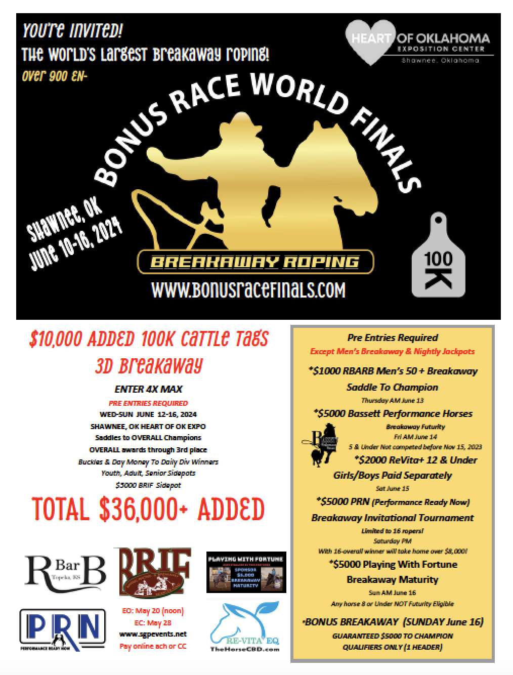 Run for the Bonus | Bonus Race Finals Barrel Racing & Breakaway | June ...